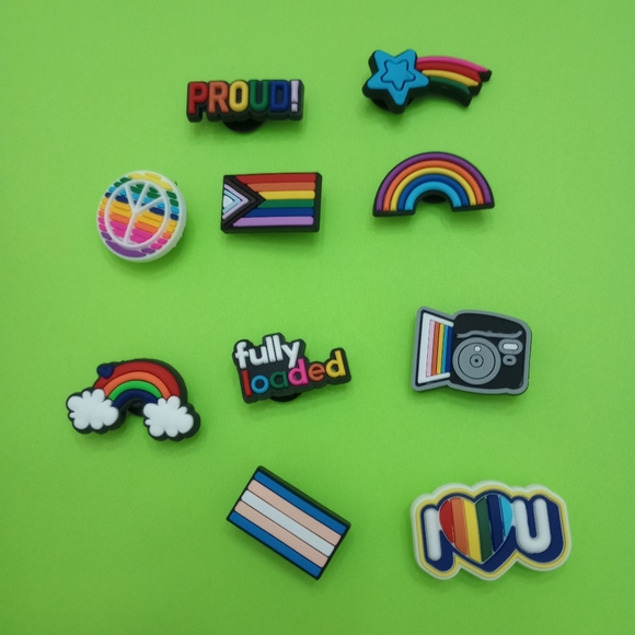 CROCS | Accessories | Pride Rainbow Lgbt Crocs Charms Croc Jibbitz You ...